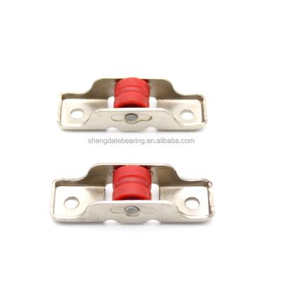 China Frame Window Door Adjustable Tandem Roller Dual U Flat Brass Nylon Wheels Replacement for sale