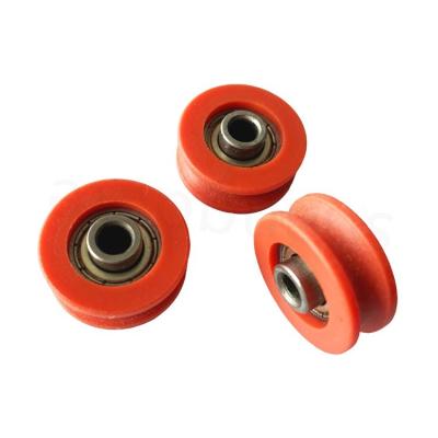 China Aluminum Sliding Window Roller Nylon Roller Pulley Wheel With V Groove Guiding Pulley for Rail Sliding Window for sale