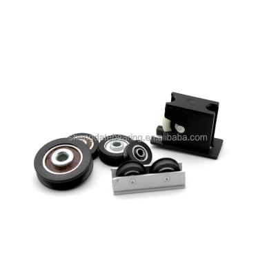 China Anti Jump Nylon Roller Plastic Window Door Pulley Sliding Hardware with Locking Clip for sale