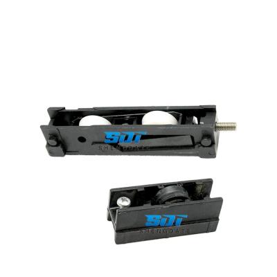 China Adjustable Iron Frame Plastic Nylon Pulley Wheels With Bearings Sliding Aluminum Roller Wheel for sale