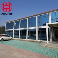 China Customized Free Style Modular Container House Temporary Large Scale Glass Curtain Dormitory for sale