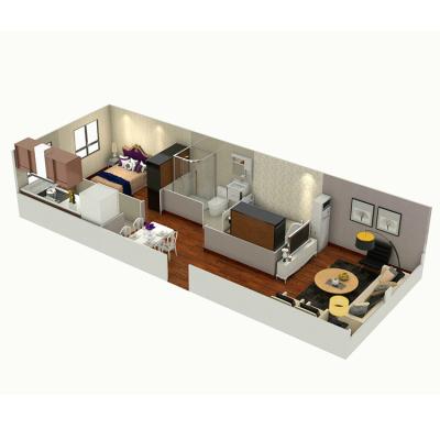 China As casas modernas pré-fabricadas do quarto do preço baixo 2 de Zontop projetam a casa do recipiente com banheiro à venda