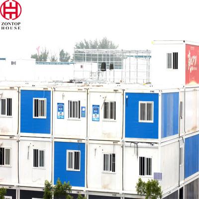 China Snelle Ontwerp van het Zontop bouwt het Vlakke Pak Moderne Toevlucht 20ft van het Luxeglas de Prefab Geprefabriceerde Huizen van het Container Modulaire Staal Te koop