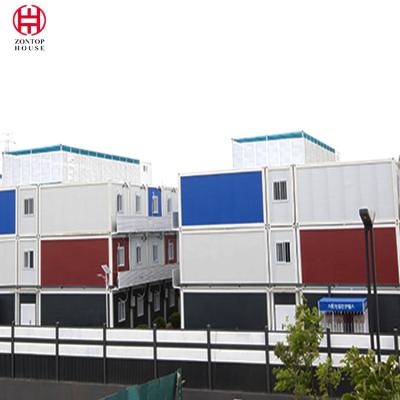 China Snelle Ontwerp van het Zontop bouwt het Vlakke Pak Moderne Toevlucht 20ft van het Luxeglas de Prefab Geprefabriceerde Huizen van het Container Modulaire Staal Te koop