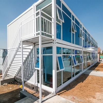 中国 容易なゾントップの建物はコンクリート40ftのガラス容器の家がモジュラー家を組立て式に作った現代家2の物語を組み立てる 販売のため