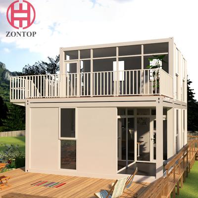 China Zontop  Modern Living Portable Prefab Houses  Modular Office  Complete Large Modular Prefab Glass House for sale