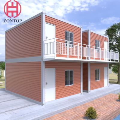 Cina Casa prefabbricata economica moderna di due piani del contenitore di Luxry di 2 Camere modulari prefabbricate della camera da letto di Zontop in vendita
