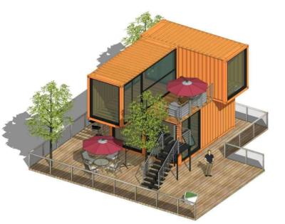 China Modern Frame Furnished Container Homes  2 Story Movable  Steel Structure for sale