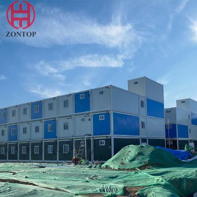 Κίνα Διπλό σπίτι εμπορευματοκιβωτίων ορόφων για το υπαίθριο γραφείων ξενοδοχείων νοσοκομείων εμπορευματοκιβώτιο Hous οικοδόμησης Zontop ελαφρύ προκατασκευασμένο χάλυβας προς πώληση