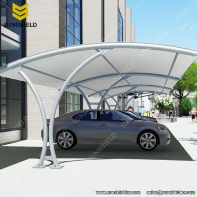 China Luxury Fabric Double Car Shadeports/fabric parking shade structure/membrane carport/Tensile Parking Shade for sale