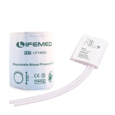 China Double Tubing Disposable NIBP Cuff Easy To Apply 13.8 - 21.5CM Pediatric BP Cuff for sale