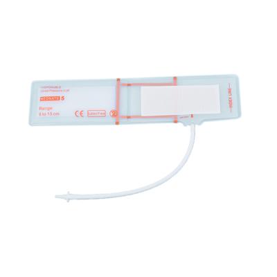 China Color Coded Disposable Neonatal BP Cuff 8-15CM Size 5 Single Tube Artery Marked for sale