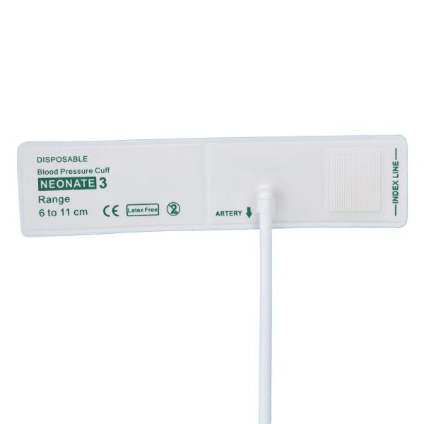 Quality Non Invasive Neonate BP Cuff Disposable 6 - 11CM Size 3 Single Tube Side Air Inlet for sale