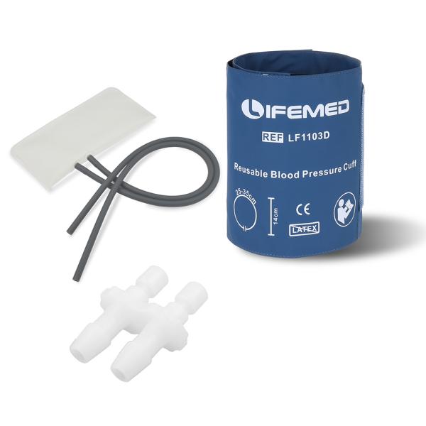 Quality Reusable Adult Monitor BP Cuff Size 25 - 35cm Dinaclick BP Cuff Double Tubes for sale