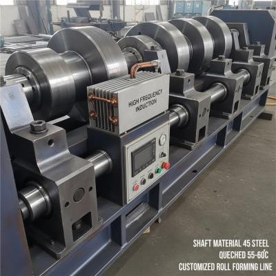 China Shaft Material 45 Steel Quenched 55-60C Customized Roll Forming Line Designed with High Frequency to Enhance Metal Profile for sale