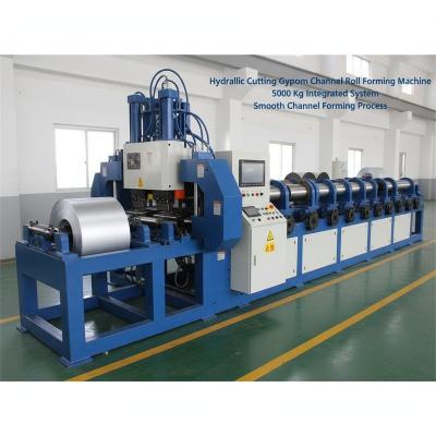 China Hydraulic Cutting Gypsum Channel Roll Forming Machine 5000 Kg Integrated System Providing Smooth Channel Forming Process for sale