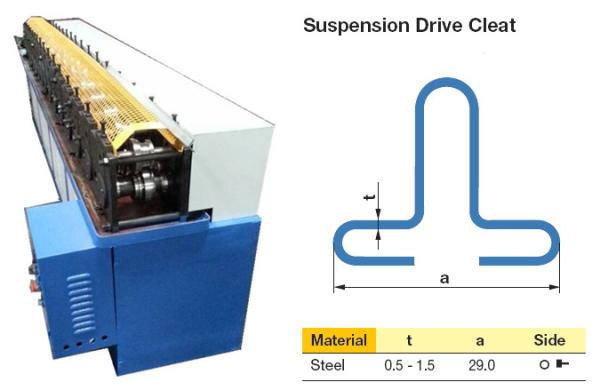 Quality 15 Stations Roll Former Machines Suspension Drive Cleat Machine 1.5mm Raw Material Thickness for sale