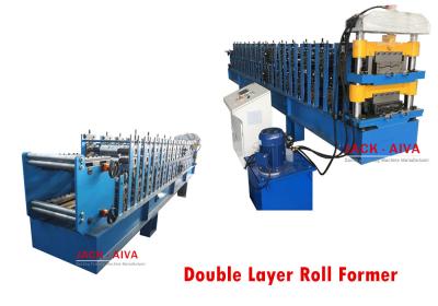 China AC380V 50HZ Double Layer Roll Forming Machine 5.5kw Metal Roofing Sheet Making Machine for sale