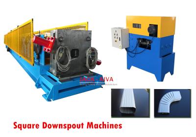 China PLC Control Construction Roll Forming Machine 3kw Square Downspout Machine For Steel Rain Pipes for sale