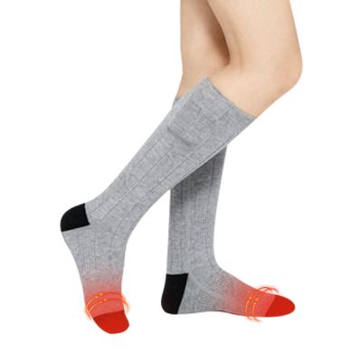 China Grey 4000mAh Battery Heated Stockings Three Temp. Gears Heated Compression Socks for sale
