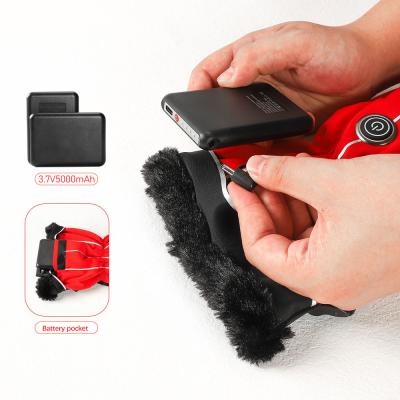 China 3.7V Rechargeable Battery Heated Ski Mittens Heated Ski Gloves Womens Lycra Fabric for Winter Outdoor Sports for sale
