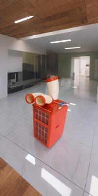 Китай Портативный точечный охладитель с 4 универсальными колесами и дополнительным таймером в ярко-оранжевом цвете продается