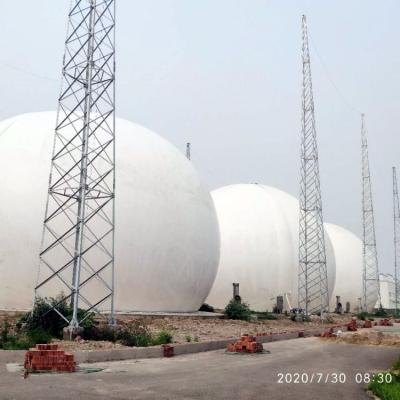 China Ground Mounted Double Membrane Gas Storage Tank Polyester Fabric Biogas Storage Balloon 100m3 - 10,000m3 for sale