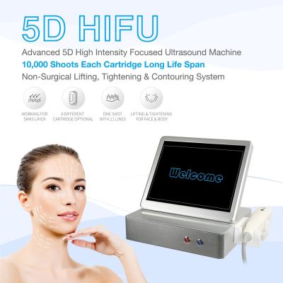 China 5D HIFU High Intensity Focused Ultrasound Machine One Shot With 11 Lines for sale