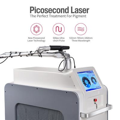 China Pico Laser Nd Yag Q Switched Picosecond Laser Tattoo Removal Machine 532nm 755nm 1064nm for sale