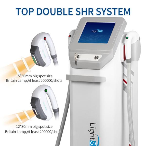 Quality Hair Removal Skin Rejuvenation SHR IPL Beauty Machine 2000W With 2 Handles for sale