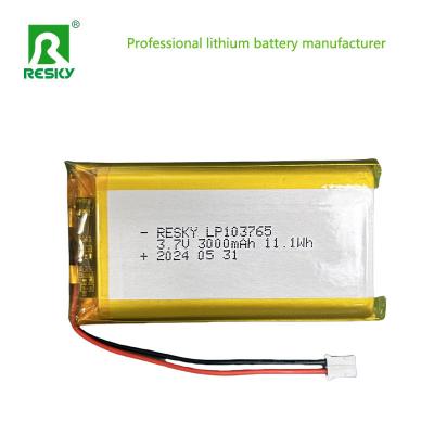 Chine Cellule de batterie au lithium polymère 103765 3.7V 3000mAh 11.1wh Petit produit numérique à vendre