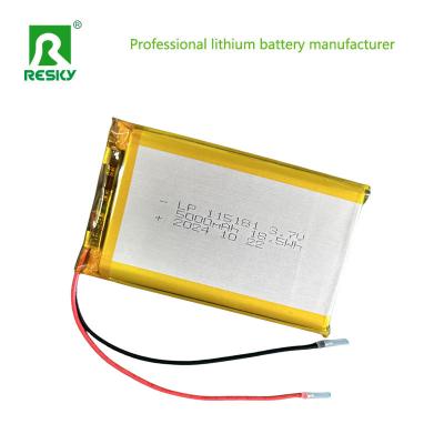 China Batterie au lithium polymère rechargeable 115181 105080 3.7V 5000mAh Pour la lumière solaire for sale