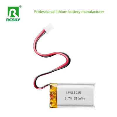 China Lithium Ion Battery Cell 502035 3.7v 300mAh 350mAh Solar Rechargeable Lipo Battery Pack for sale