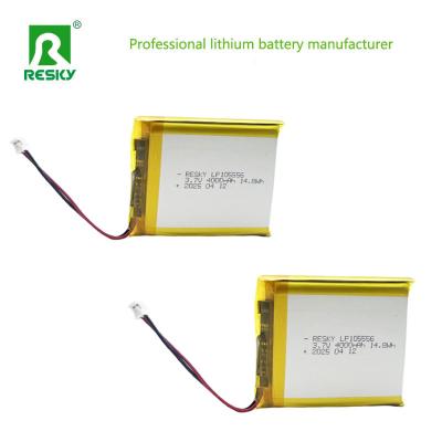 China Lithium Ion Cell 105556 3.7v 4000mAh 14.8wh Rechargeable Lithium Ion Polymer Battery for sale