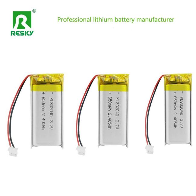 Power Lithium Cell 802045 battery with connectors