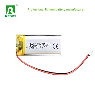 Rechargeable Li-Polymer Battery 102040 902040 3.7V 800mAh 850mAh Lithium Battery Cell