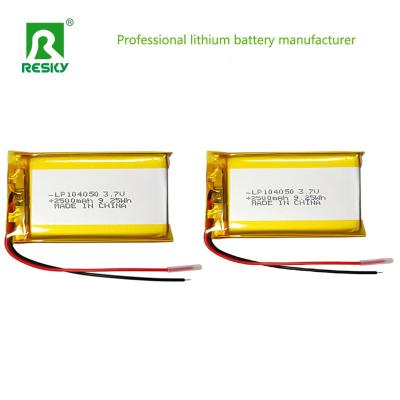 China Solar Battery Cell 104050 3.7v 2500mAh 9.25wh Rechargeable LiPolymer Battery For Bluetooth Speaker for sale