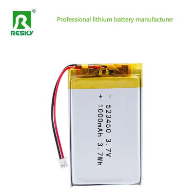 Power Lithium battery Cell 523450 3.7v 1000mAh 3.7Wh Rechargeable Li Polymer Battery