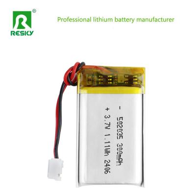 China Lithium-ion polymeer batterijcel 502035 3,7v 300mAh 350mAh 1,11wh oplaadbare batterijen Te koop