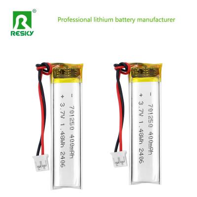 Cina Batteria al litio-polimero 701250 3.7V 400mAh 1.48wh Batteria Li-polimero per serratura intelligente in vendita