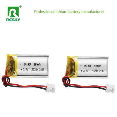 Cina Cella della batteria al litio polimerico 3.7V 901430 360mAh 1.33wh Pacchetto di batterie ricaricabili al litio polimerico in vendita