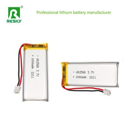 중국 리?? 이온 폴리머 배터리 602560 3.7v 4.2v 1000mAh 3.7wh 재충전 가능한 리?? 이온 배터리 판매용