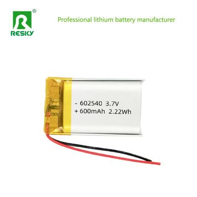 Китай Литий-ионная батарея 602540 600mAh 3.7V 2.22wh Перезаряжаемая мощность Литий-ионные батареи Для носимых устройств продается