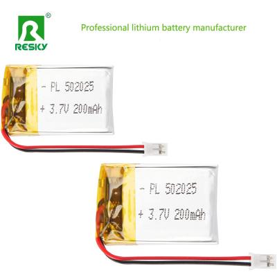 China Rechargeable Lithium Ion Polymer Battery 502025 3.7V 200mAh Lipo Batteries For Earphone for sale