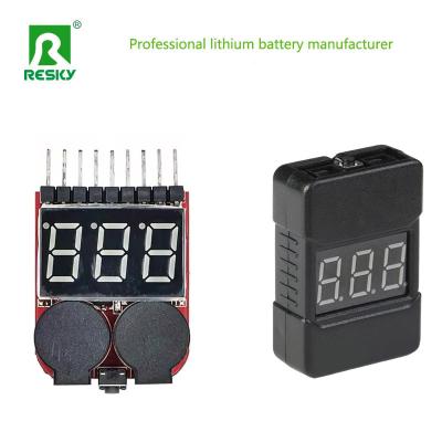 China 1-8S Lithium RC Battery Pack 2 In 1 Low Voltage Alarm Buzzer Battery Indicator Displayer for sale