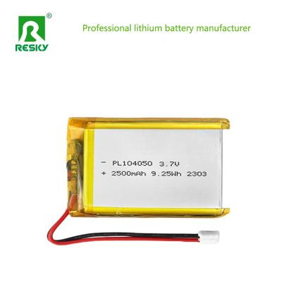 China Lithium Ion Battery Pack 104050 3.7v 7.4v 2500mAh 9.25wh Rechargeable Solar Lipo Batteries for sale