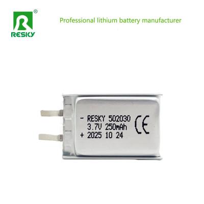 China Rechargeable Lifepo4 Battery Cell 502030 3.7v 250mAh 0.925wh Power Lithium Ion Polymer Battery for sale