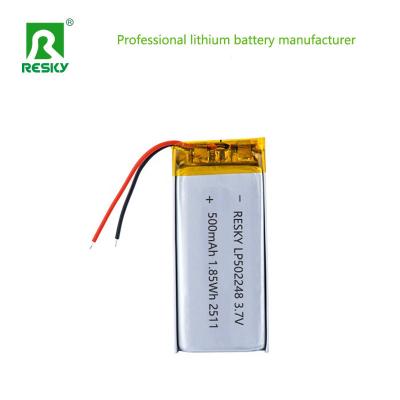 China 3.7V 500mAh Rechargeable Li-polymer Battery Cell 502248 for Handheld Instruments for sale