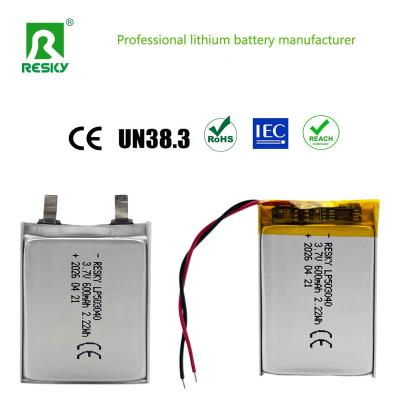 China 503040 Lithium Polymer Battery Cell 600mAh 3.7V for Smart Watch Compact 5x30x40mm for sale