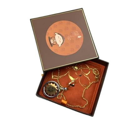 Cina Scatola del cassetto dei gioielli di carta patinata con stile cinese della disposizione della stagnola di oro dell'inserzione della schiuma in vendita